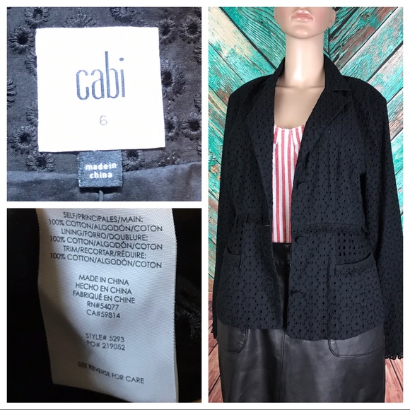 CAbi | Jackets & Coats | Cabi Black Eyelet Lace Blazer | Poshmark